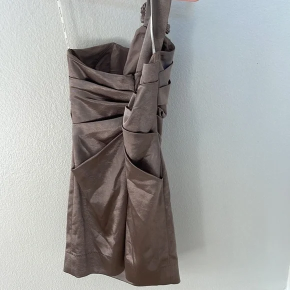 Phoebe Couture | Dresses | Phoebe Couture One Shoulder Bronze Metallic ...